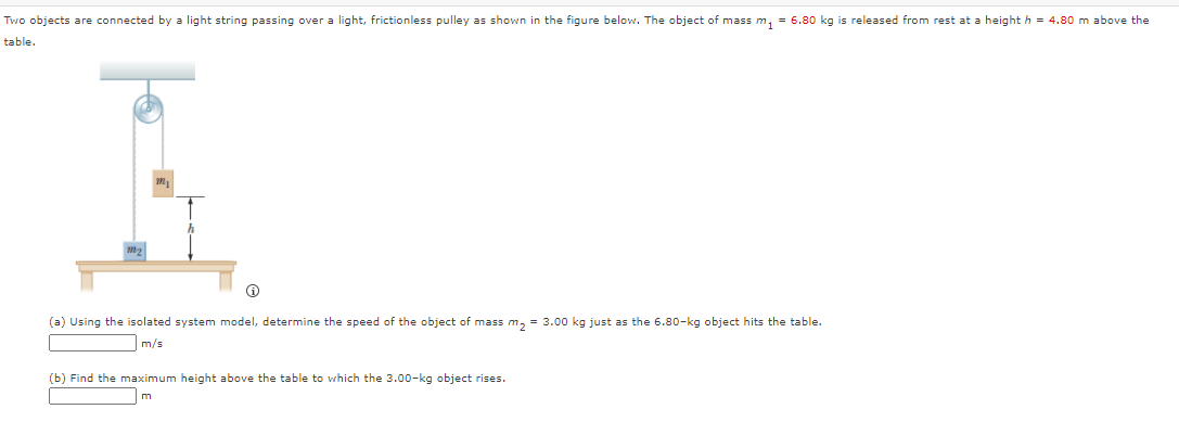 Solved Two objects are connected by a light string passing | Chegg.com