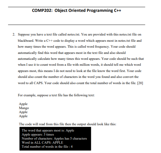 Solved COMP202: Object Oriented Programming C++ 2. Suppose | Chegg.com