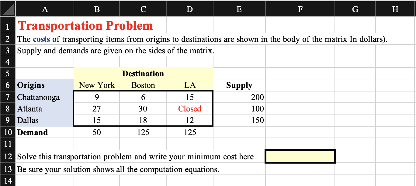 Solved URGENT: Please answer in Excel and show all formulas | Chegg.com