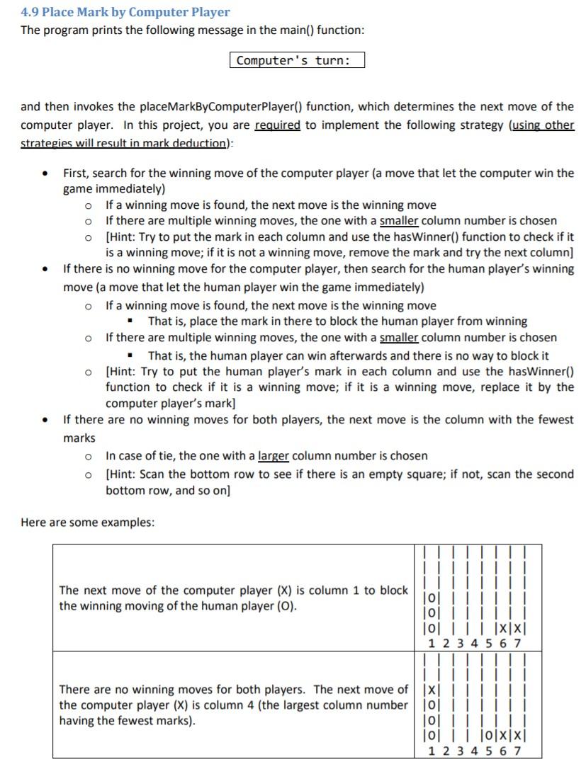your task is to implement the game of Connect 4 for | Chegg.com