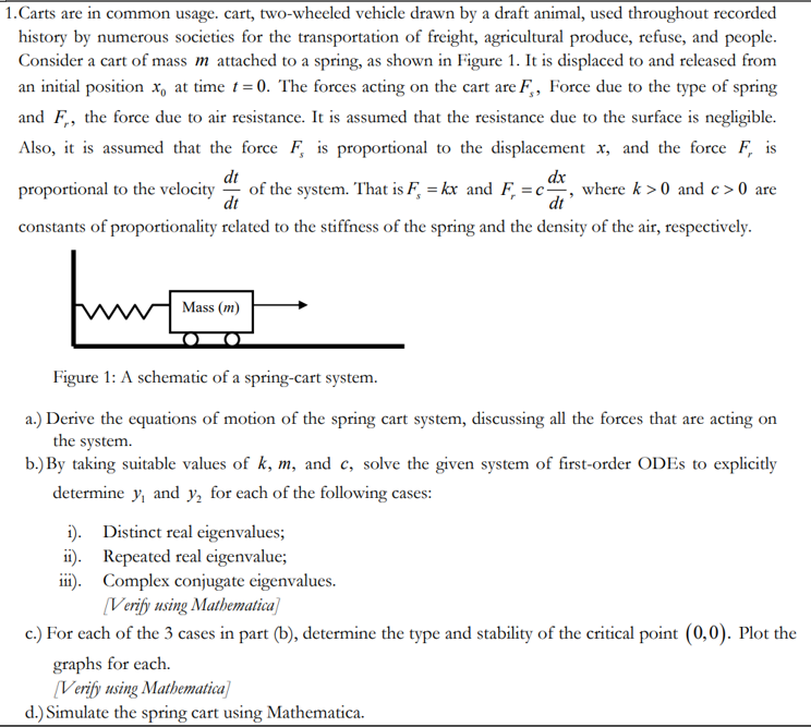 Solved 1.Carts are in common usage. cart, two-wheeled | Chegg.com