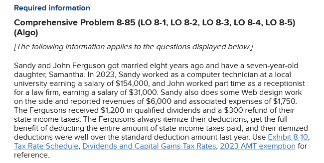 Required information Comprehensive Problem 8-85 (LO | Chegg.com