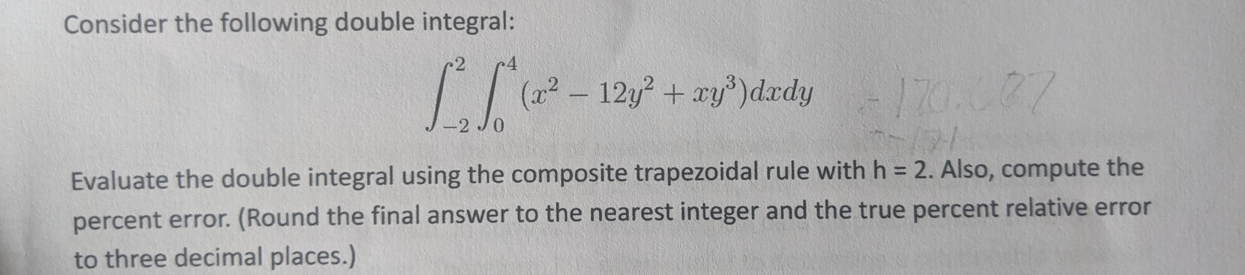 Solved Consider the following double integral: | Chegg.com
