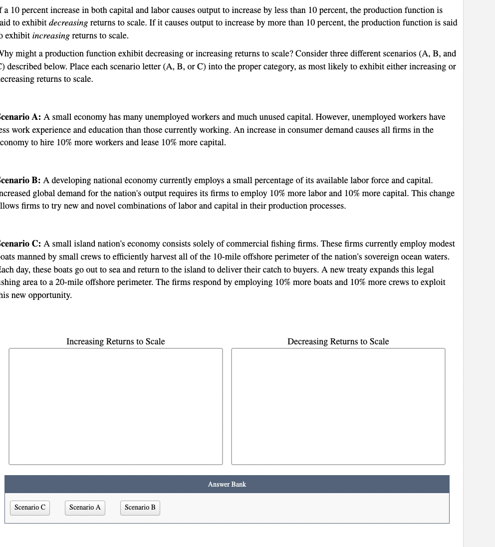 Solved a 10 ﻿percent increase in both capital and labor | Chegg.com