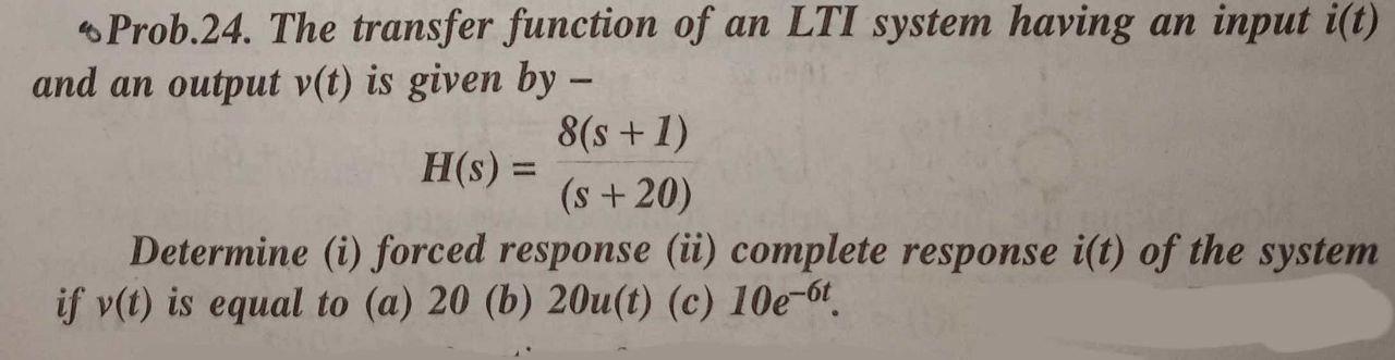 Solved 4 Prob.24. The transfer function of an LTI system | Chegg.com