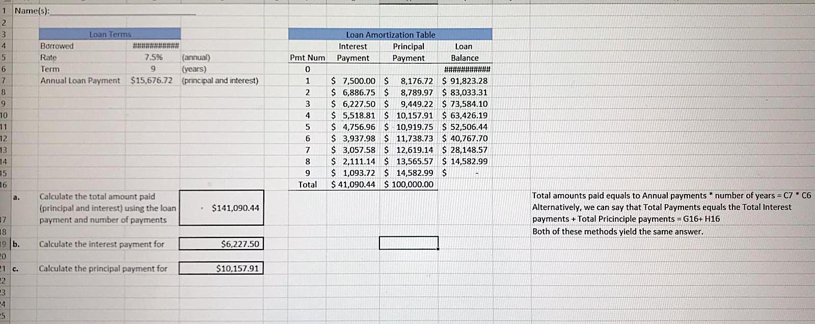 Solved Using the payments and rates in the following | Chegg.com