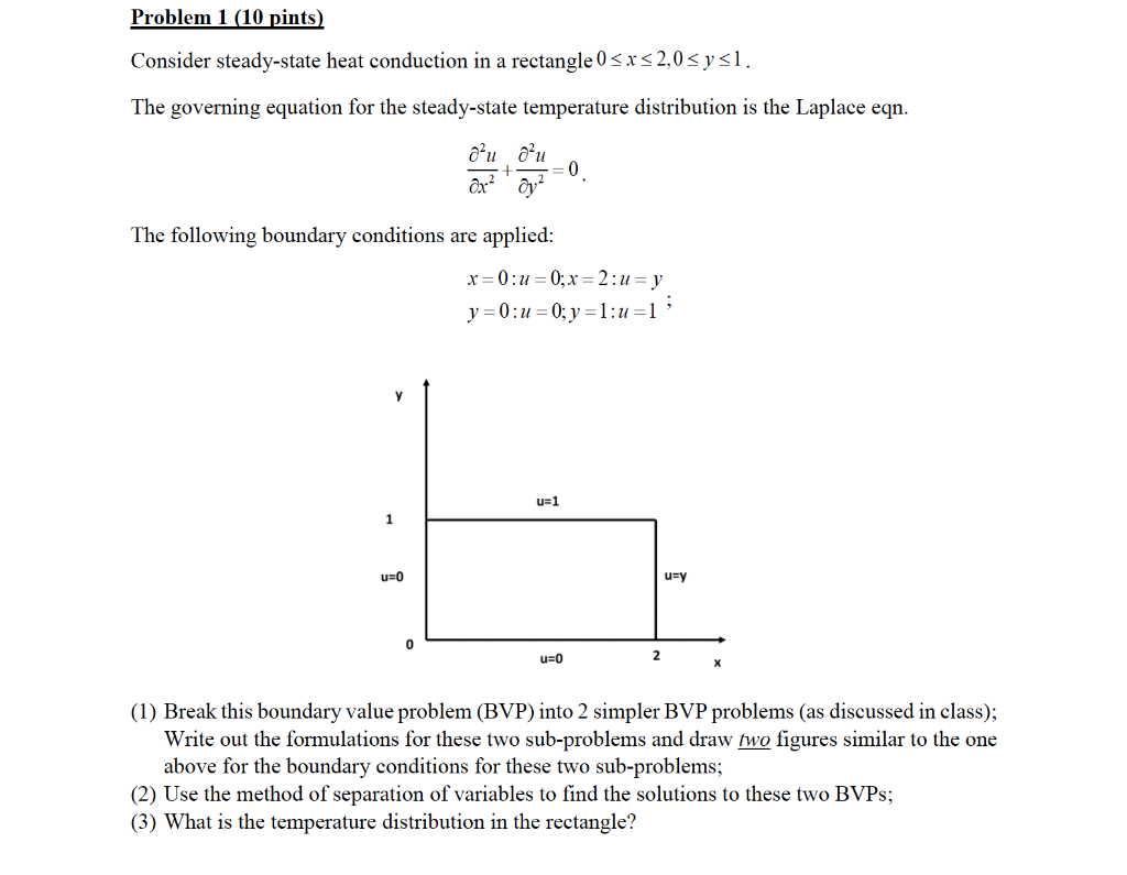 Solved Problem 1 (10 pints) Consider steady-state heat | Chegg.com