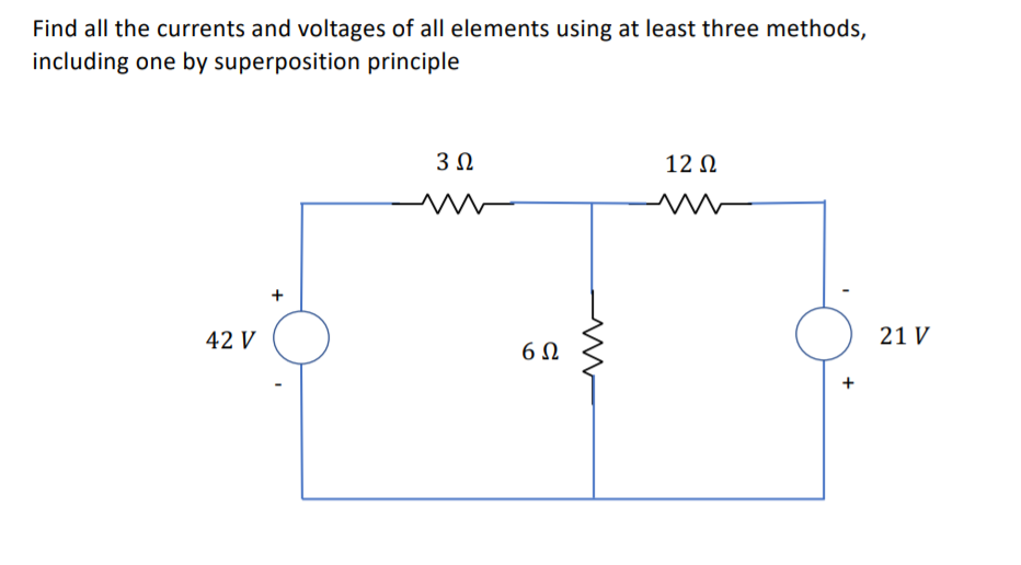 Solved Find all the currents and voltages of all elements | Chegg.com