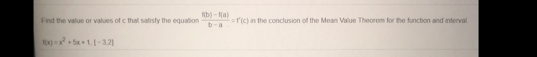 Solved Find the value or values of c that satisfy the | Chegg.com