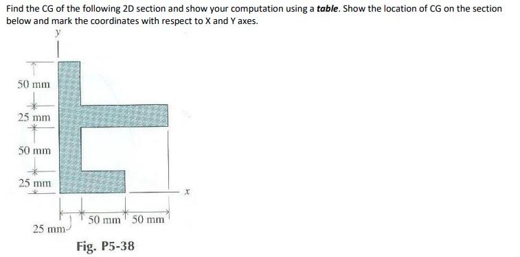 Solved Find the CG of the following 2D section and show your | Chegg.com