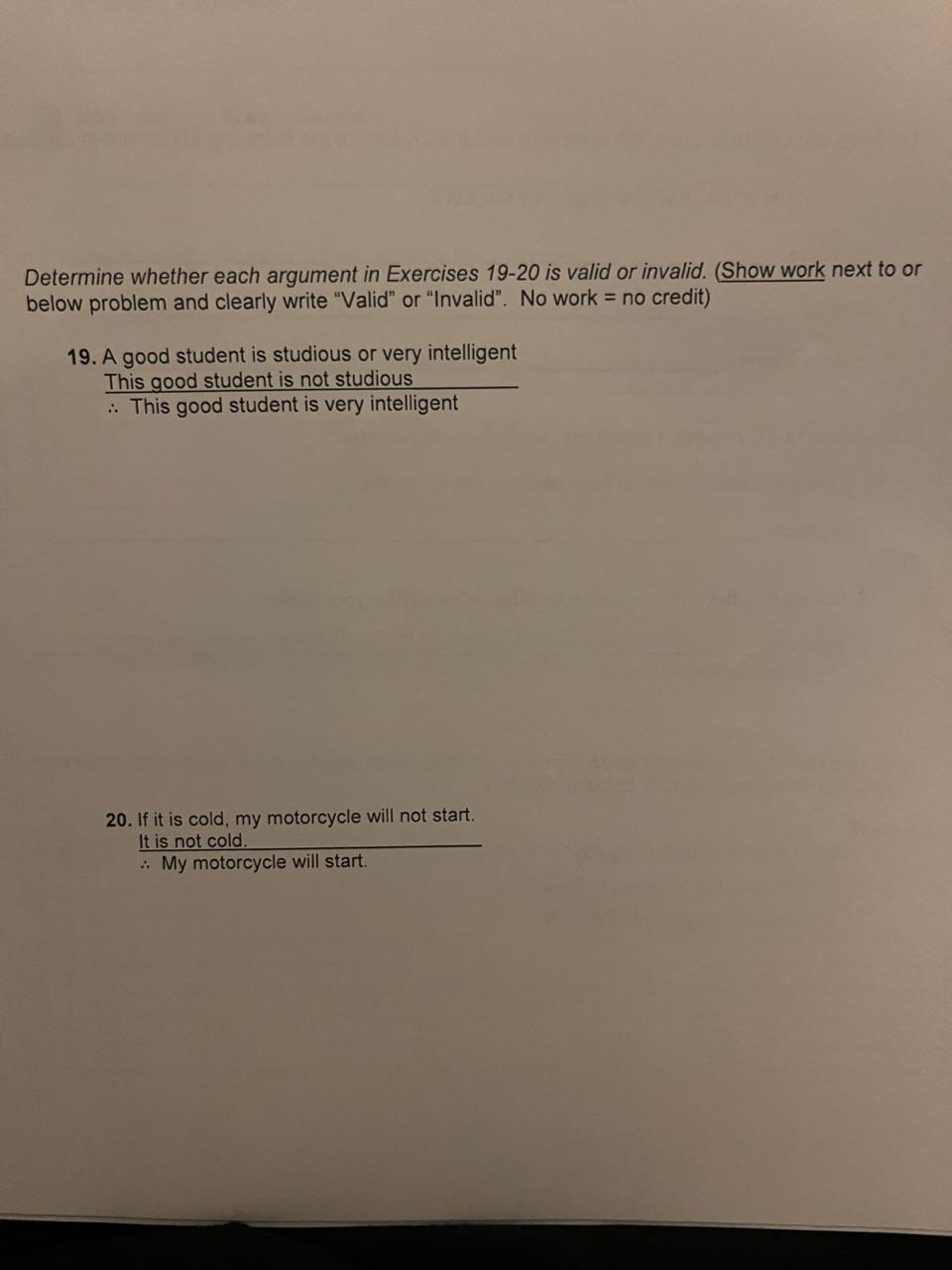 Solved Determine whether each argument in Exercises 19-20 is | Chegg.com