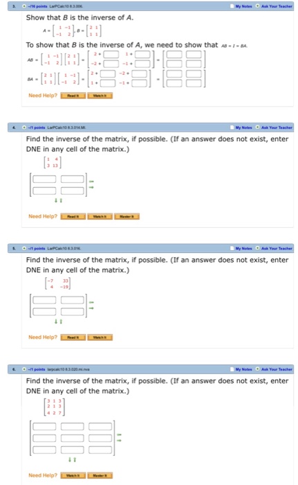 Show That B Is The Inverse Of A In Matrix 2 2
