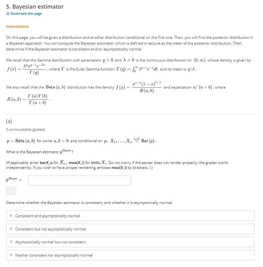 5. Bayesian estimator R Bookmark this page | Chegg.com