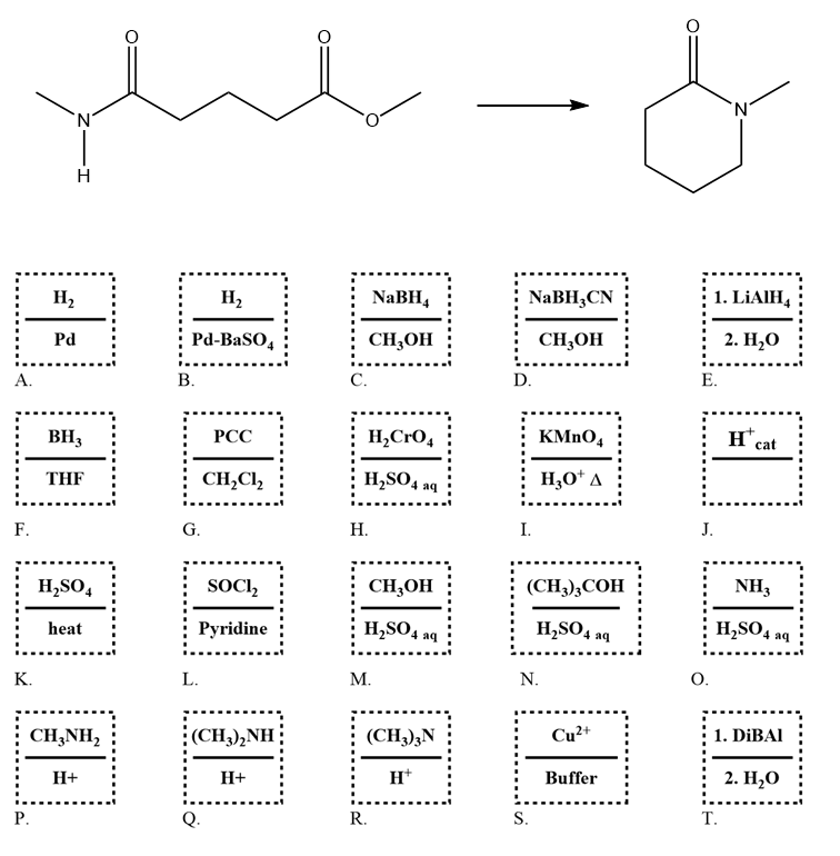 Solved Using the reagent list provided, provide a sequence | Chegg.com