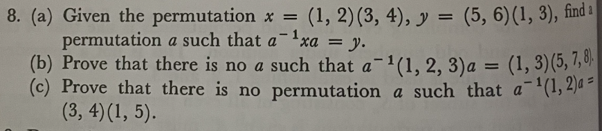 Solved 8. (a) Given the permutation | Chegg.com