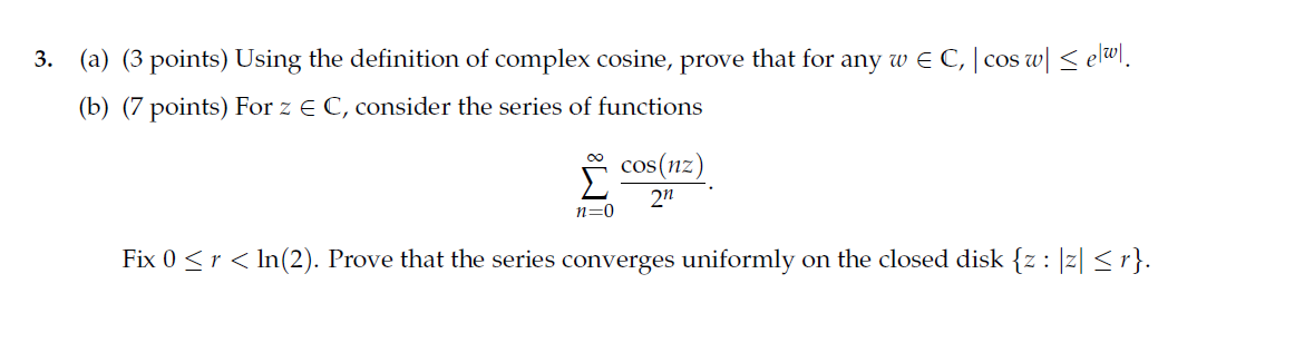Solved (a) (3 points) Using the definition of complex | Chegg.com
