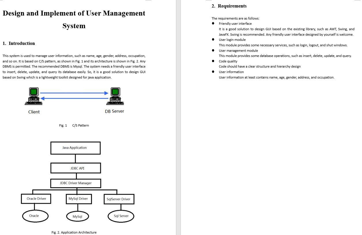 Design and Implement of User Management System 1. | Chegg.com