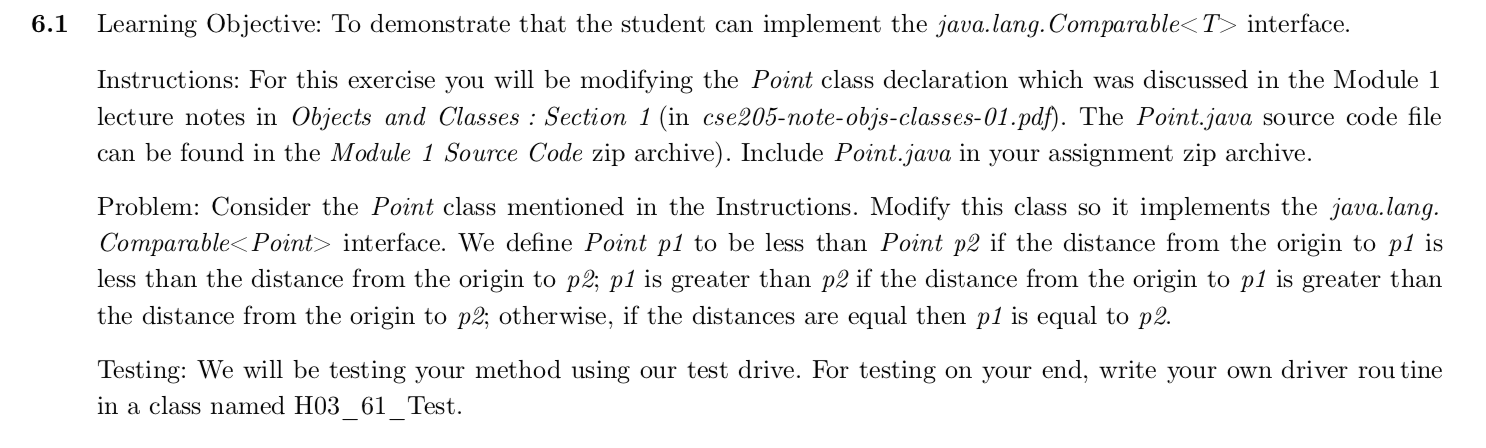 Solved public class Point { // A point in the Cartesian | Chegg.com