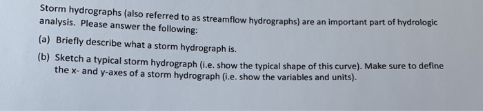 Solved Storm hydrographs (also referred to as streamflow | Chegg.com