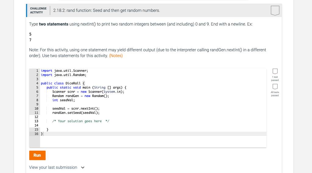 Solved CHALLENGE 2.18.2: rand function: Seed and then get | Chegg.com Solved CHALLENGE 2.18.2: rand function: Seed and then get | Chegg.com