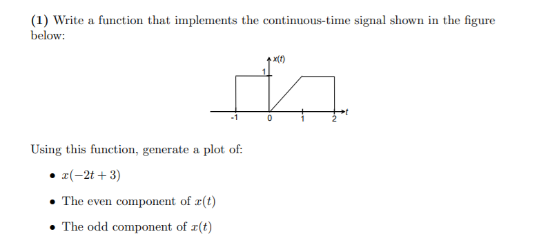 Solved (1) Write a function that implements the | Chegg.com