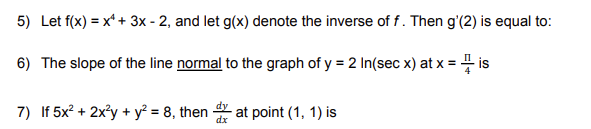 Solved Let f(x)=x4+3x-2, ﻿and let g(x) ﻿denote the inverse | Chegg.com
