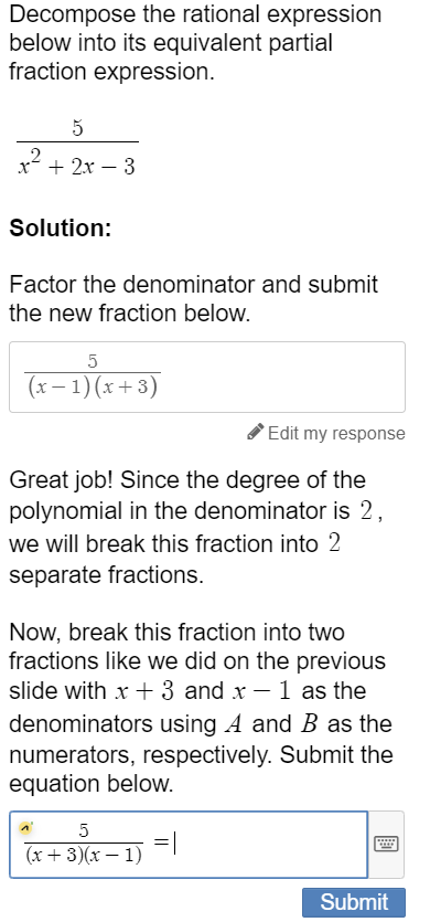 Solved Decompose the rational expression below into its | Chegg.com