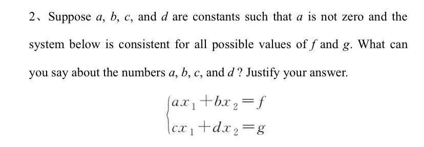 Solved 2. Suppose a, b, c, and d are constants such that a | Chegg.com