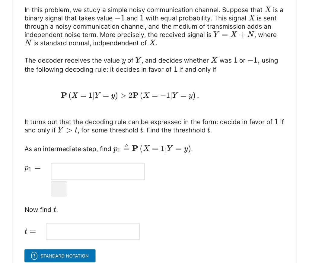 Solved In this problem, we study a simple noisy | Chegg.com