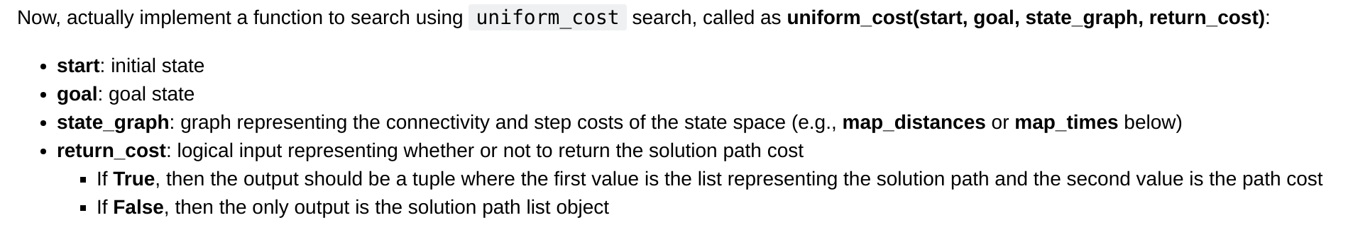 Uniform-cost search First, let's create our own | Chegg.com