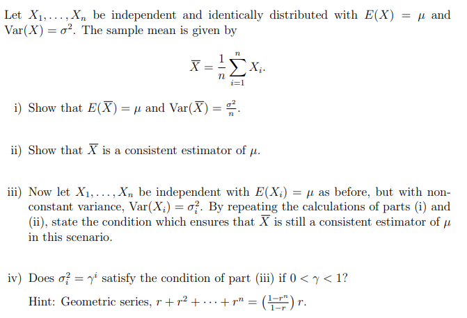 Solved Let X1,…,Xn be independent and identically | Chegg.com