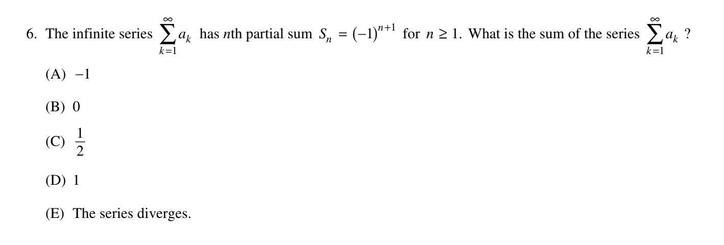 Solved oo oo 6. The infinite series Xax has nth partial sum | Chegg.com