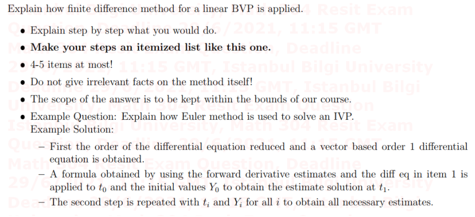 Solved Explain how finite difference method for a linear BVP | Chegg.com