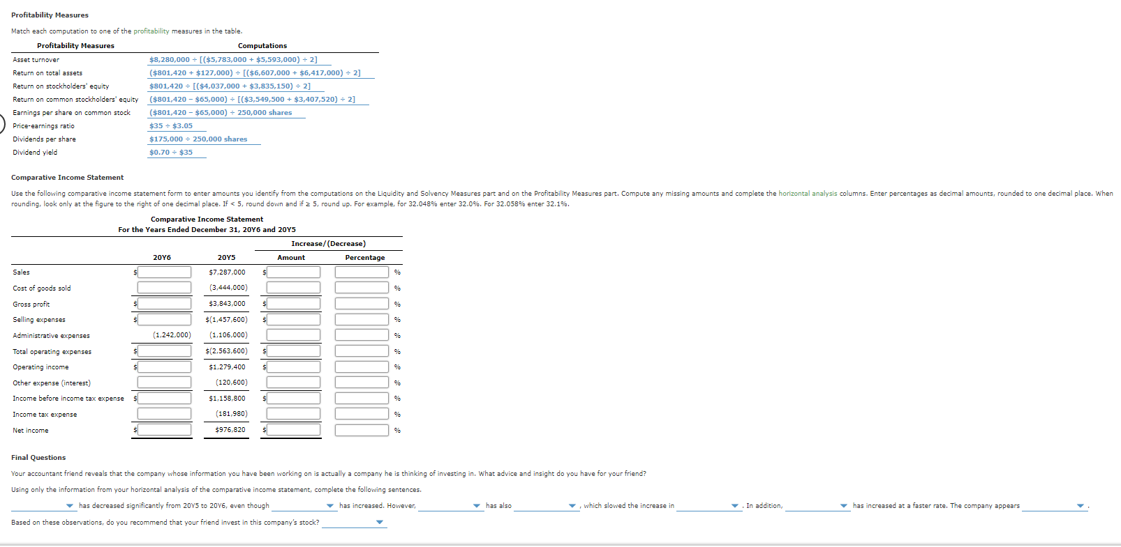 Solved Mastery Problem: Financial Statement Analysis | Chegg.com