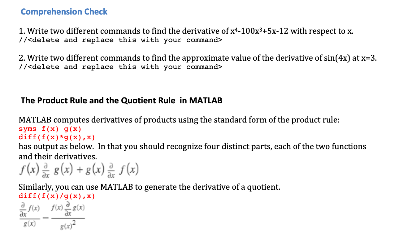Comprehension Check 1. Write two different commands | Chegg.com