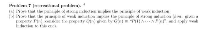 Solved Problem 7 (recreational problem). (a) Prove that the | Chegg.com