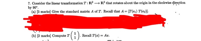 Solved Consider the linear transformation T: R^3 rightarrow | Chegg.com