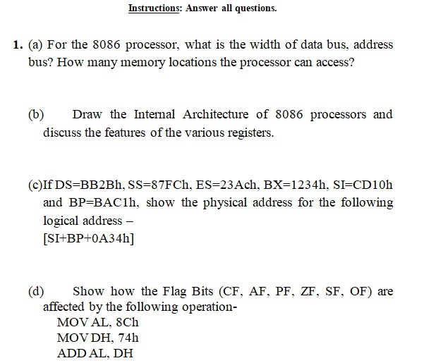 Solved Instructions: Answer all questions. 1. (a) For the | Chegg.com