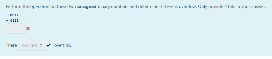 Solved Perform the operation on these two unsigned binary | Chegg.com