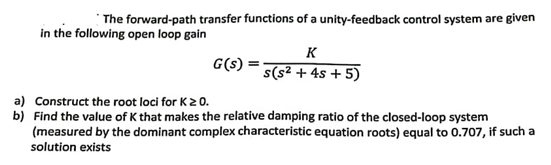 Solved The Forward Path Transfer Functions Of A 