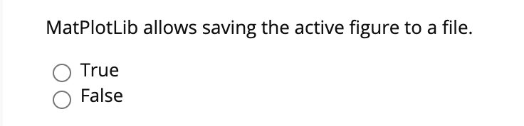 Solved MatPlotLib allows saving the active figure to a file. | Chegg.com
