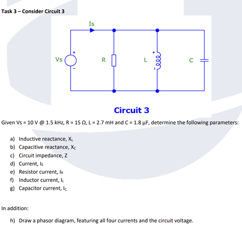 Solved Task 3 - Consider Circuit 3 Circuit 3 Given Vs = 10 | Chegg.com