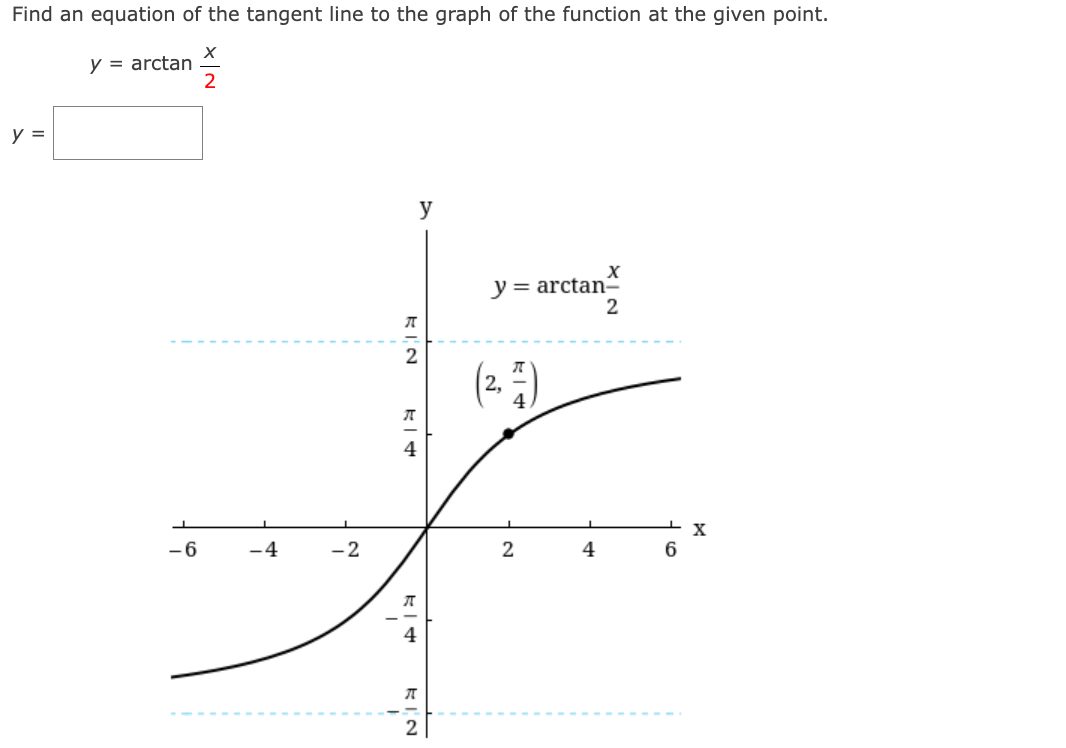 Solved y=arctan2x y= | Chegg.com