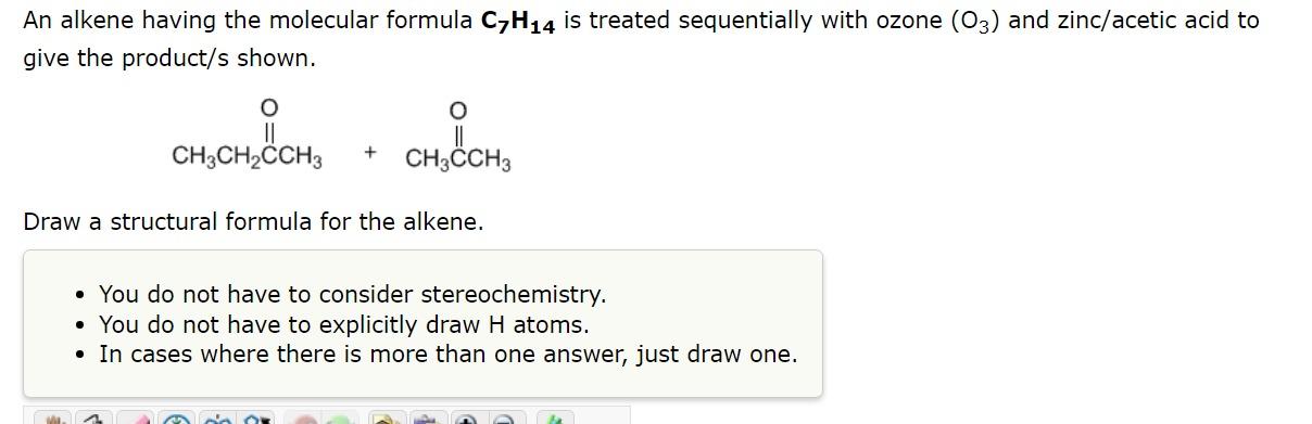 Solved An alkene having the molecular formula C7H14 is | Chegg.com