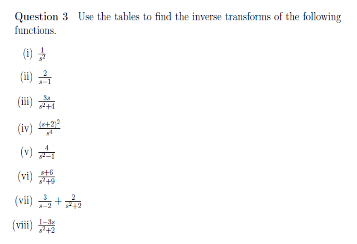 Solved Question 3 Use the tables to find the inverse | Chegg.com
