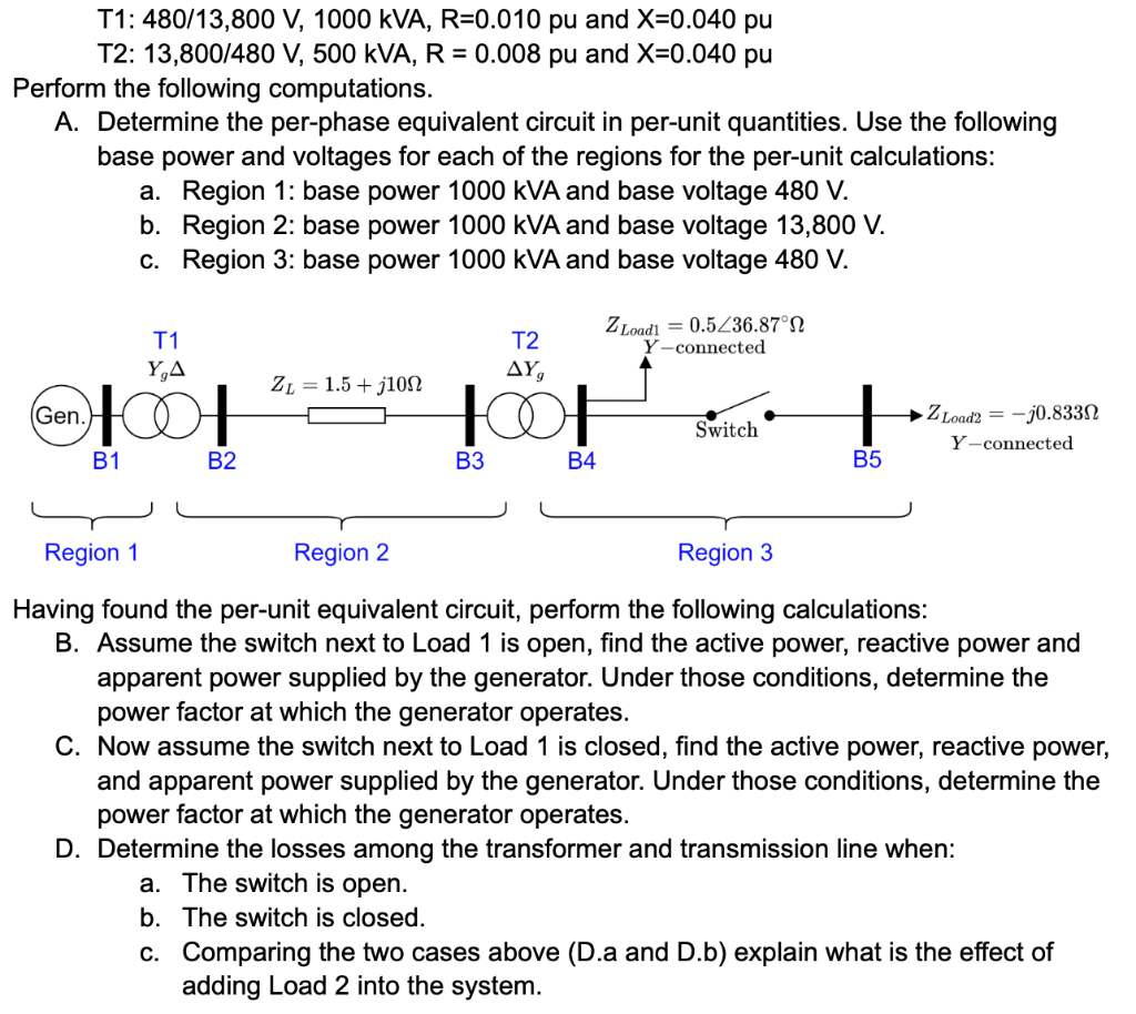 Solved Problem 3 - Per unit conversions and computations In | Chegg.com