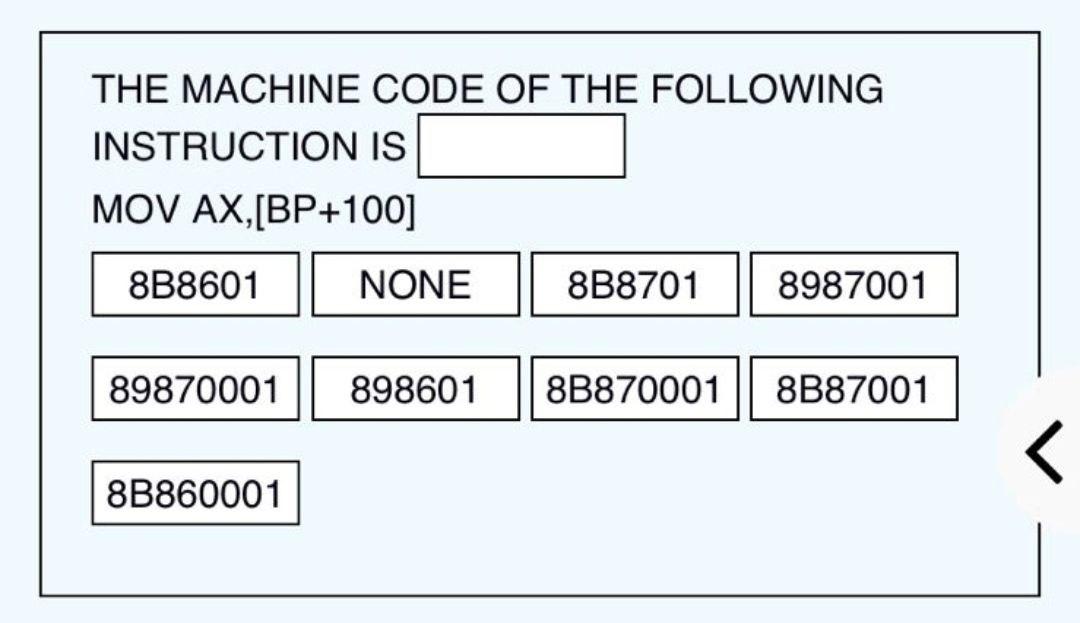 Solved THE MACHINE CODE OF THE FOLLOWING INSTRUCTION IS MOV | Chegg.com