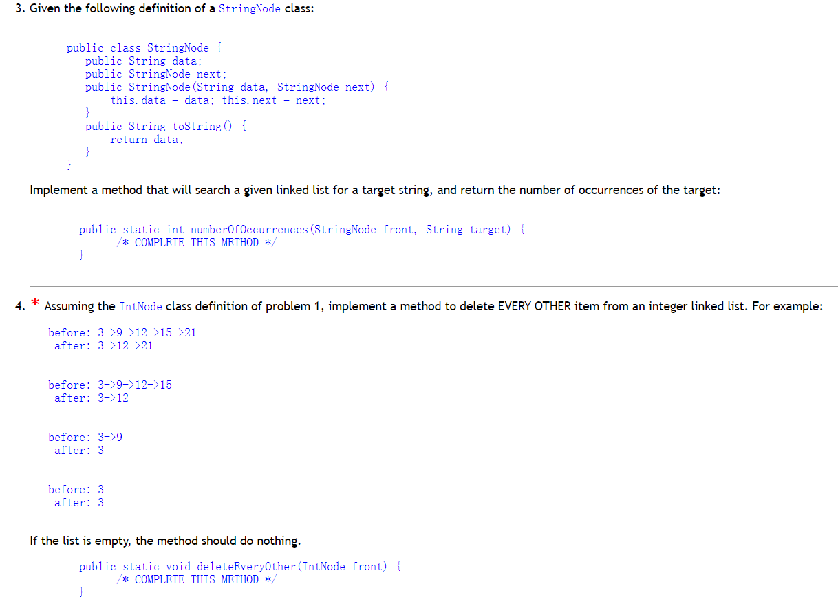 Solved 1. Assume an IntNode class defined like this: public | Chegg.com