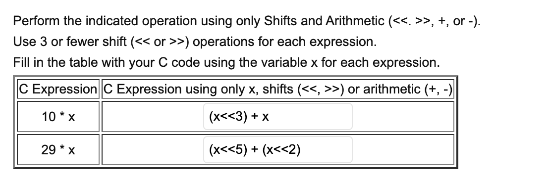 Solved Perform the indicated operation using only Shifts and | Chegg.com