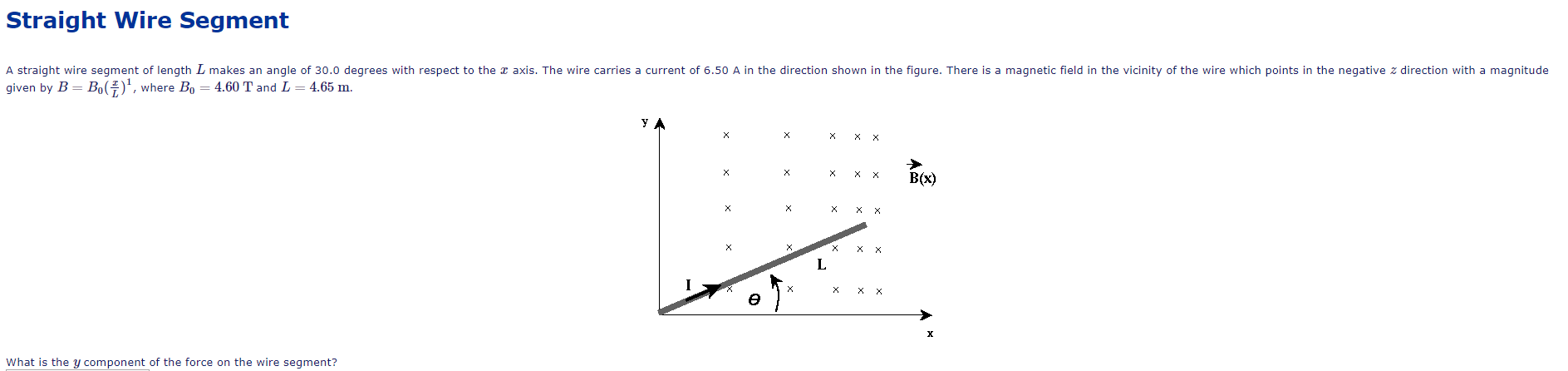 Solved A straight wire segment of length L makes an angle of | Chegg.com